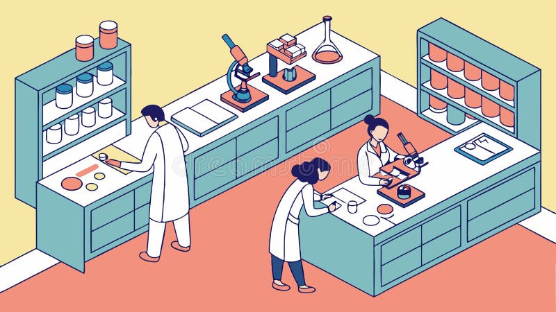 Modern Laboratory Workflow, Scientific Collaboration Vector Design ...