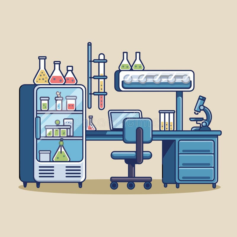 Modern Laboratory Workspace Featuring Essential Scientific Equipment ...