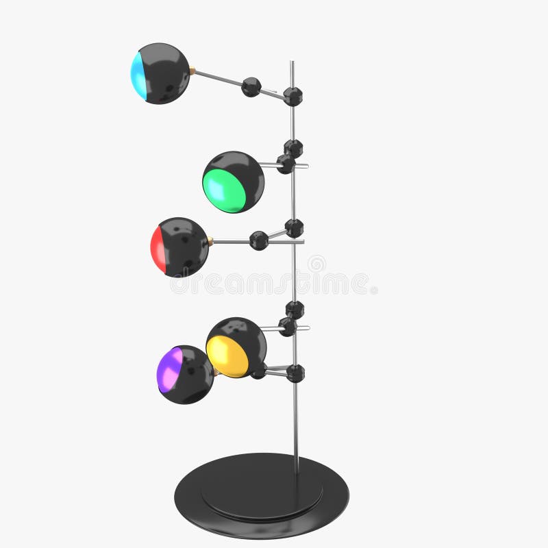 Modern Lamp with Five Lights Stock Illustration - Illustration of ...