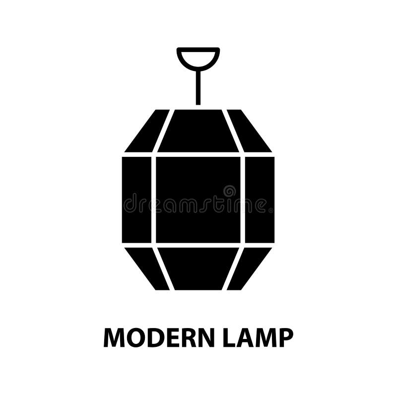 Modern Lamp Icon, Black Vector Sign with Editable Strokes, Concept ...
