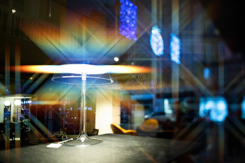 Modern Lamp Reflection with Colorful Light Effects Stock Photo - Image ...