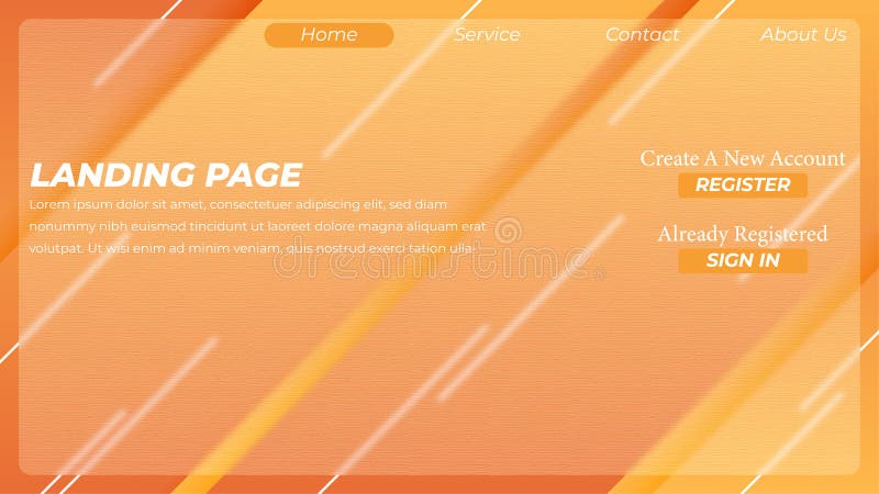 Modern Landing Page Template Created with Simple Abstract Stripes Stock ...