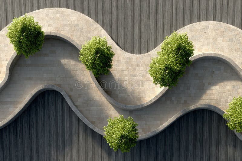 Modern Landscape Design Featuring Curved Stone Pathways and Greenery in ...