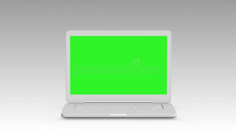 Modern Laptop Appearing White Background and Green Screen Stock Footage ...