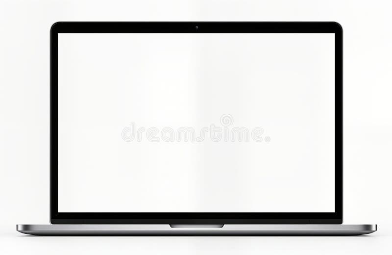 Modern Laptop with Blank Screen. Isolated Tech Device. Template for ...