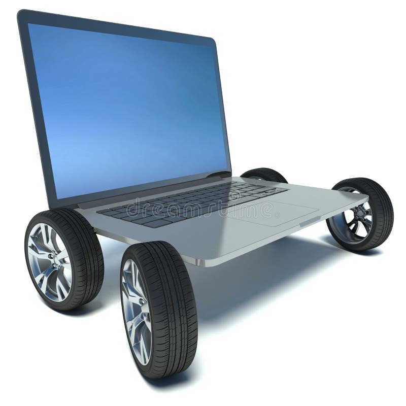 Laptop with Wheels Combination Code Stock Illustration - Illustration ...