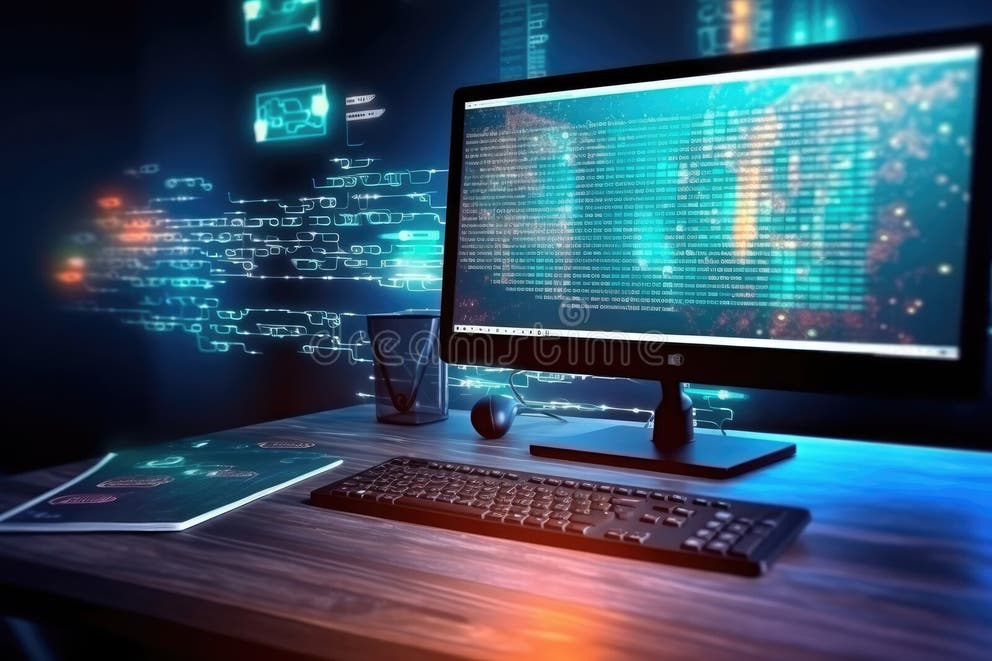 Modern Laptop Caught in the Swirling Vortex of Data Nanotechnology and ...