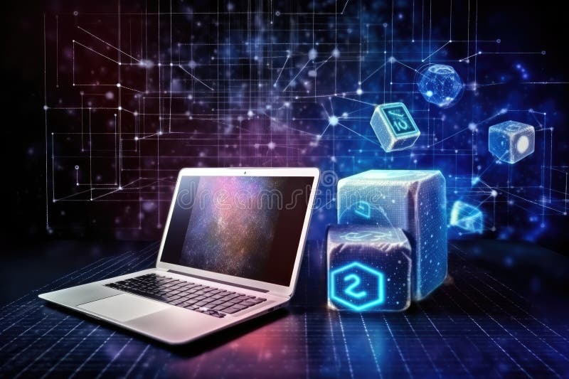 Modern Laptop Caught in the Swirling Vortex of Data Nanotechnology and ...