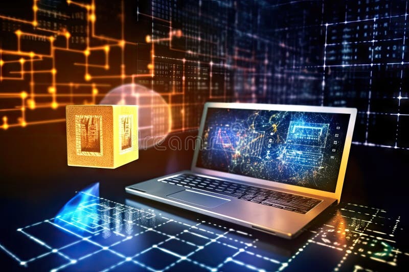 Modern Laptop Caught in the Swirling Vortex of Data Nanotechnology and ...