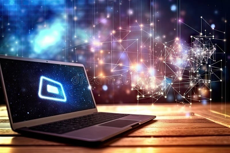 Modern Laptop Caught in the Swirling Vortex of Data Nanotechnology and ...