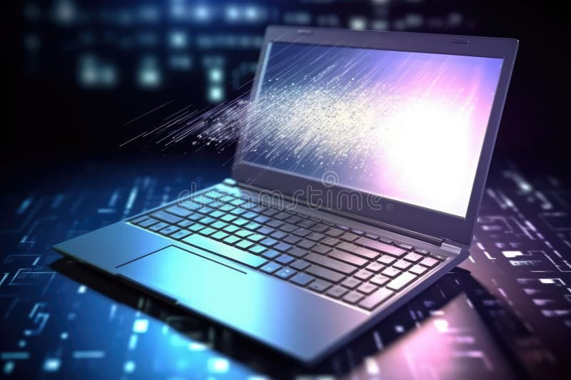 Modern Laptop Caught in the Swirling Vortex of Data Nanotechnology and ...