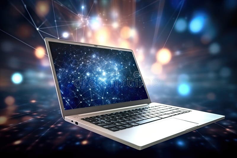 Modern Laptop Caught in the Swirling Vortex of Data Nanotechnology and ...