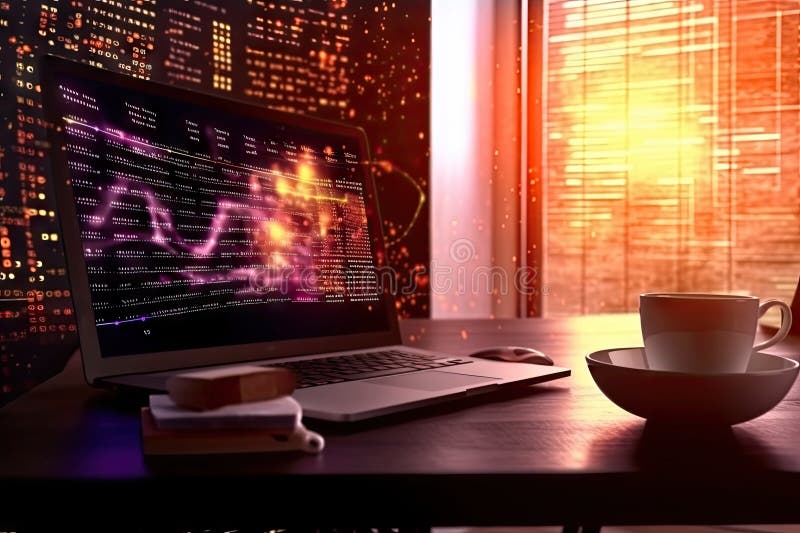 Modern Laptop Caught in the Swirling Vortex of Data Nanotechnology and ...