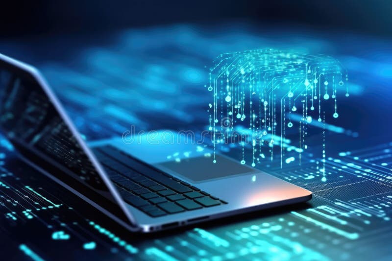 Modern Laptop Caught in the Swirling Vortex of Data Nanotechnology and ...