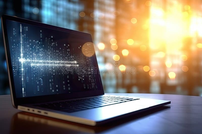 Modern Laptop Caught in the Swirling Vortex of Data Nanotechnology and ...