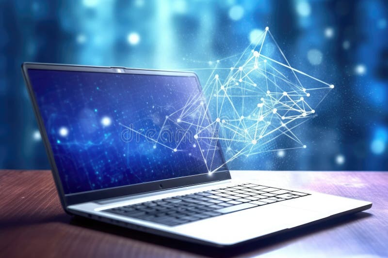 Modern Laptop Caught in the Swirling Vortex of Data Nanotechnology and ...