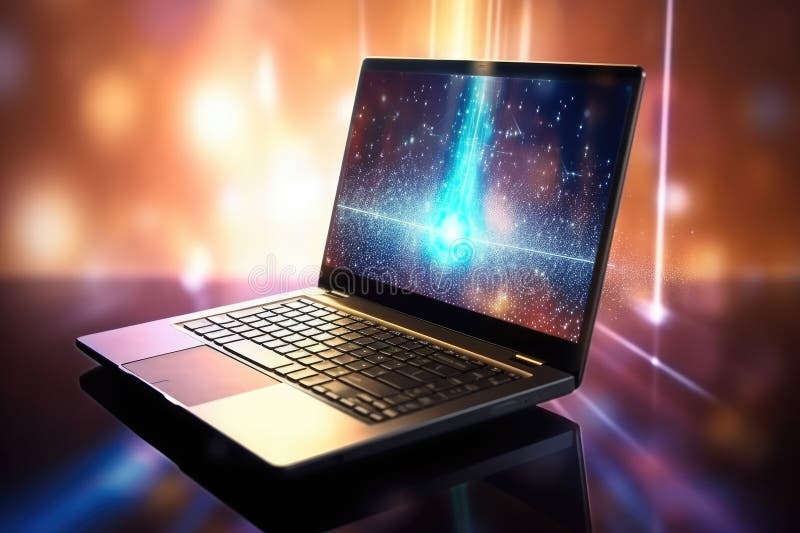 Modern Laptop Caught in the Swirling Vortex of Data Nanotechnology and ...