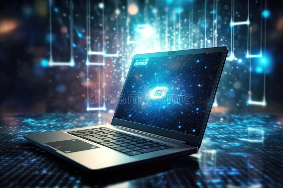 Modern Laptop Caught in the Swirling Vortex of Data Nanotechnology and ...