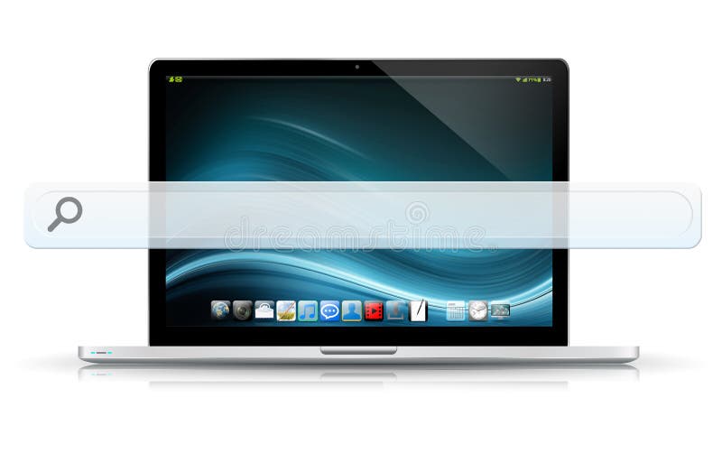 Modern Laptop Computer with Empty Web Bar Stock Illustration ...
