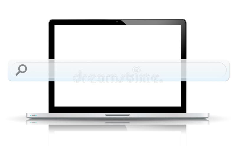 Modern Laptop Computer with Empty Web Bar Stock Illustration ...