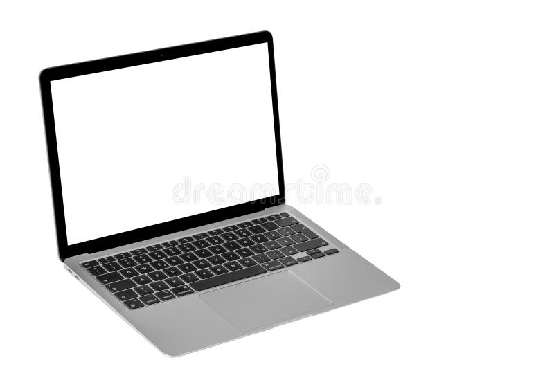 A Modern Laptop Computer with Hard Shadow Stock Image - Image of ...