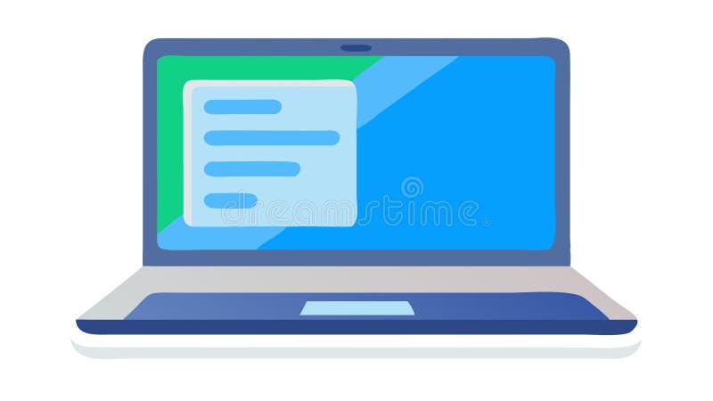 Modern Laptop Computer Icon, Technology and Digital Workstation, Vector ...