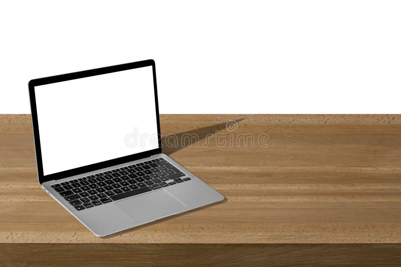 A Modern Laptop Computer Isolated on the Desk Stock Image - Image of ...