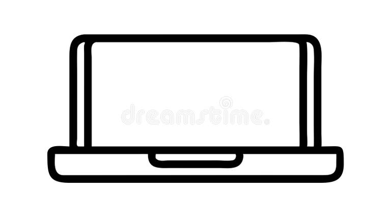 Modern Laptop Computer Outline Icon, Technology, Work, Vector Design ...