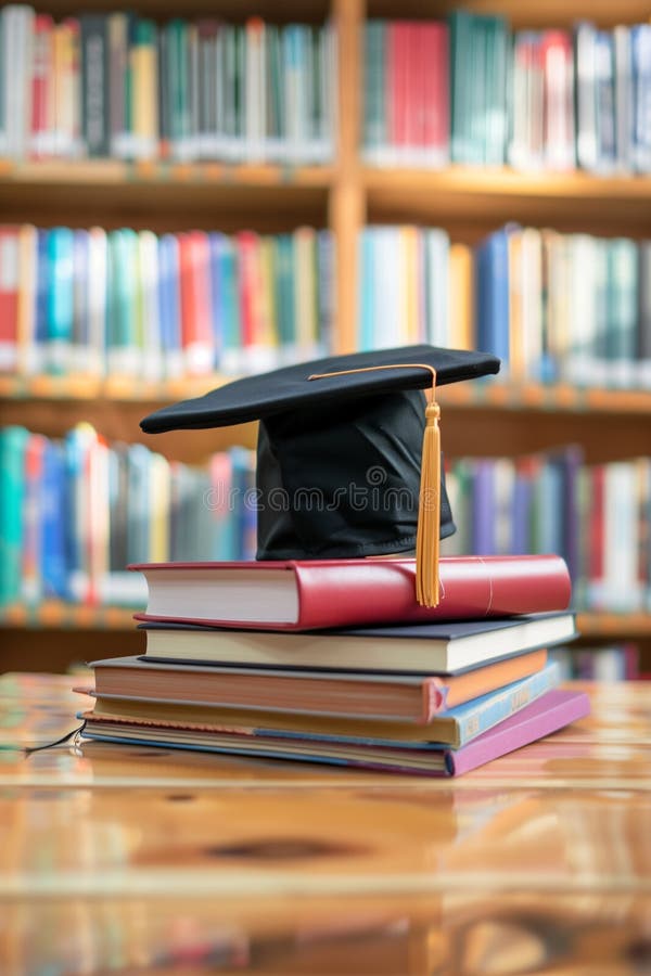 Laptop with Red Graduation Cap with Number 2024 on the Screen Stock ...