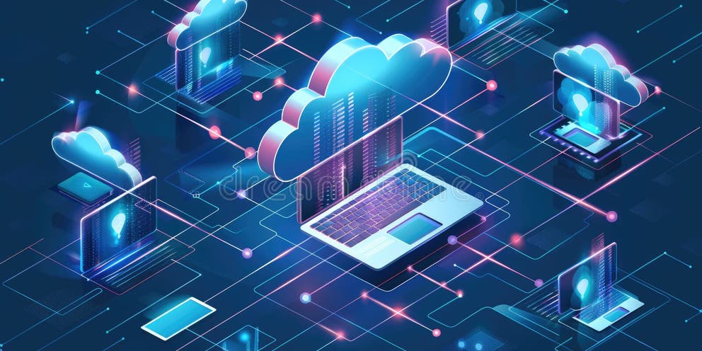 A Modern Laptop Computer Placed on a Fluffy White Cloud, Ideal for ...