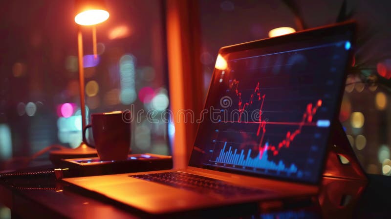 A Modern Laptop Computer Placed on a Wooden Desk. Suitable for Business ...
