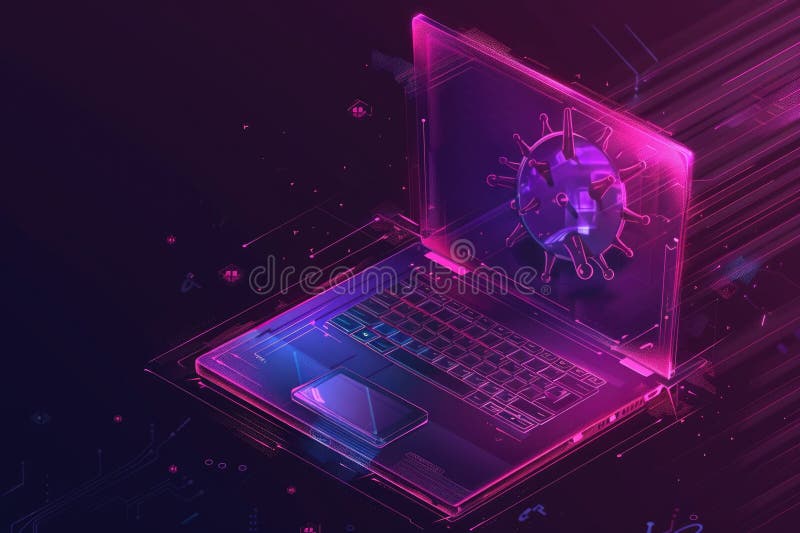 A Modern Laptop Computer Resting on a Wooden Table. Suitable for ...