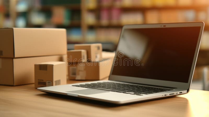 A Modern Laptop Computer on a Rustic Wooden Table. Suitable for ...