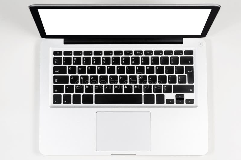 Modern Laptop Computer, Top View Stock Image - Image of horizontal ...