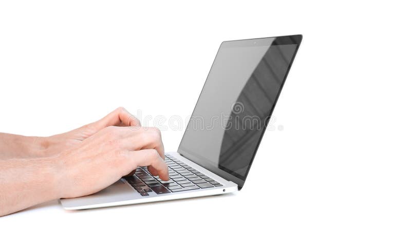 A Modern Laptop Computer on the White Background Stock Image - Image of ...