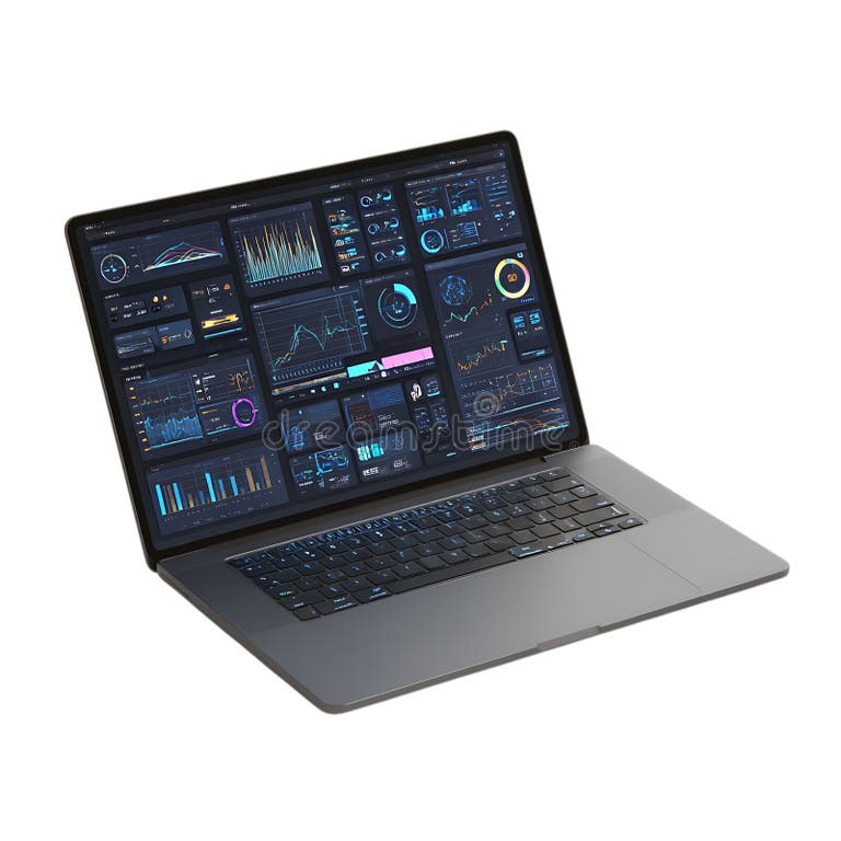 Modern Laptop with Data Analytics Dashboard Business Intelligence ...