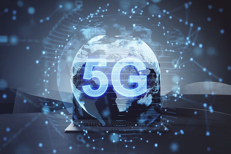 A Modern Laptop with the 5G Symbol Representing the Latest in Fast ...
