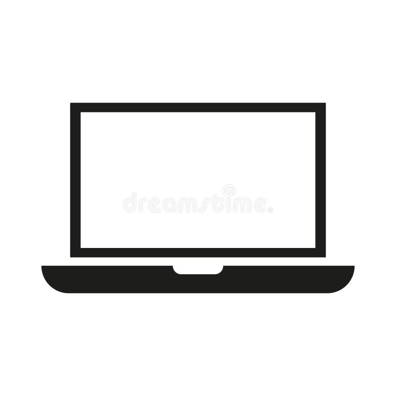 Modern Laptop Icon. Portable Computer Silhouette. Technology and ...