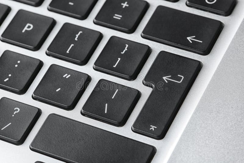 Modern Laptop Keyboard with Black Buttons Stock Photo - Image of ...