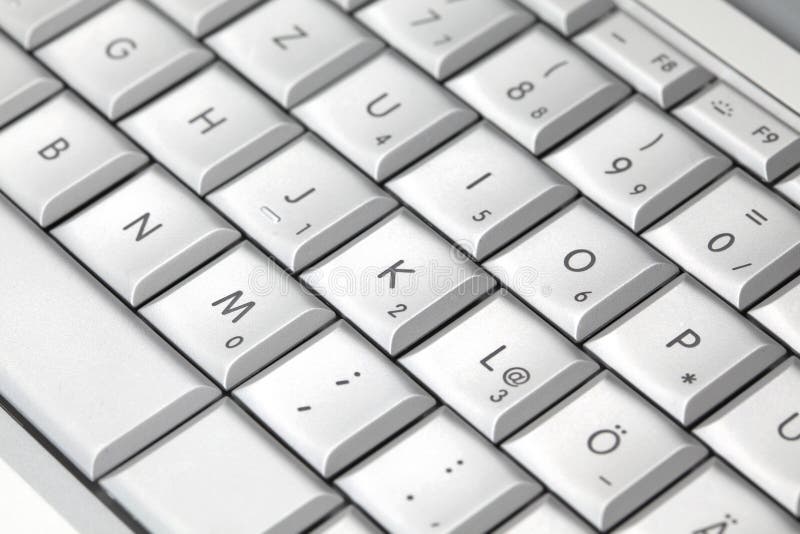Modern Laptop Keyboard, Closeup Stock Photo - Image of aluminium ...
