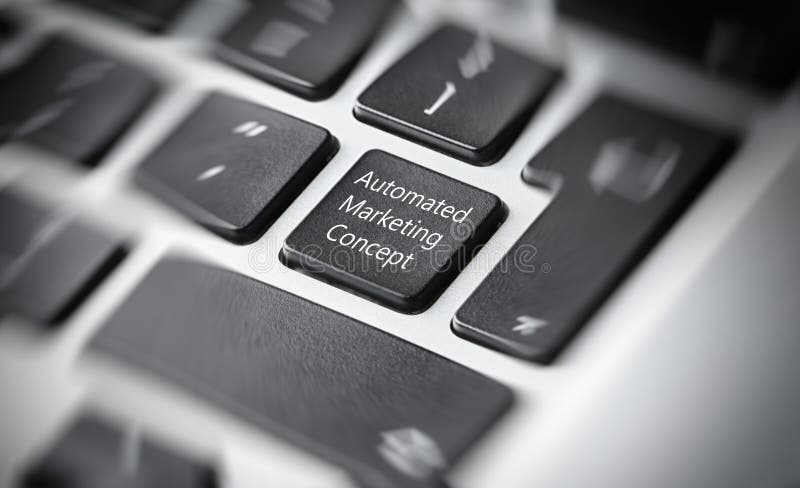 Laptop Keyboard with Text AUTOMATED MARKETING CONCEPT on Button ...