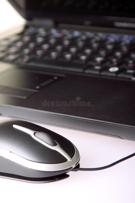 Modern laptop and mouse stock image. Image of laptop, device - 8205029
