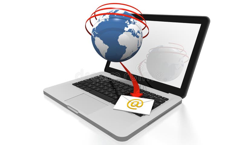 Modern Laptop Receiving Email Stock Illustration - Illustration of ...