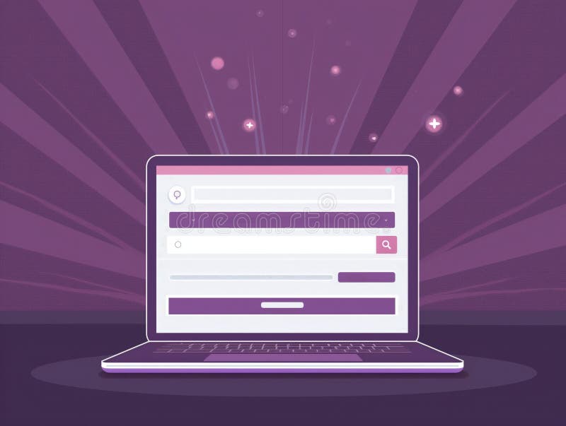 Modern Laptop with Search Engine Interface on Screen Stock Image ...