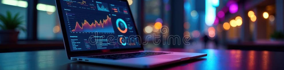 Modern Laptop Showcasing Advanced Data Visualization Via Interactive ...