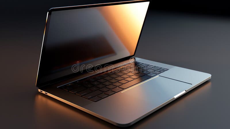 A Modern Laptop with Sleek Design and Digital Enhancements, Modern ...