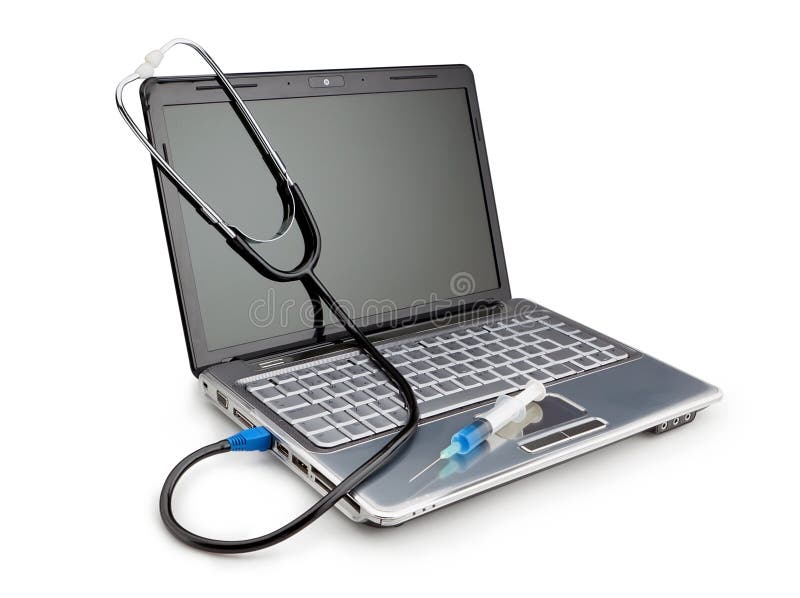 Modern Laptop and Award a Gold Medal for Success. Stock Photo - Image ...