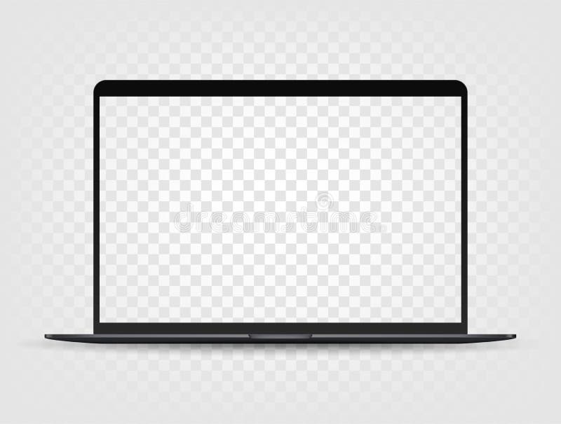 Modern Laptop with Transparent Screen Stock Vector - Illustration of ...