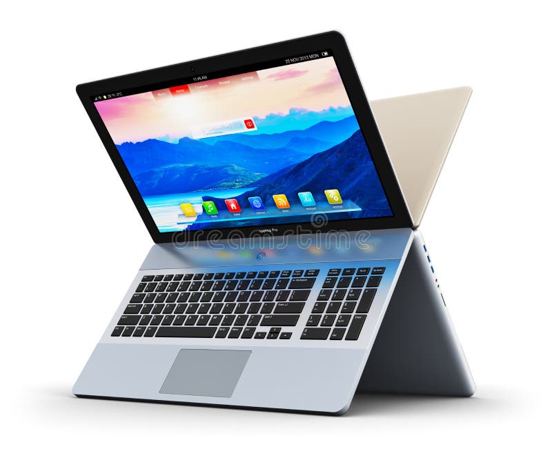 Modern laptops stock illustration. Illustration of application - 29502556