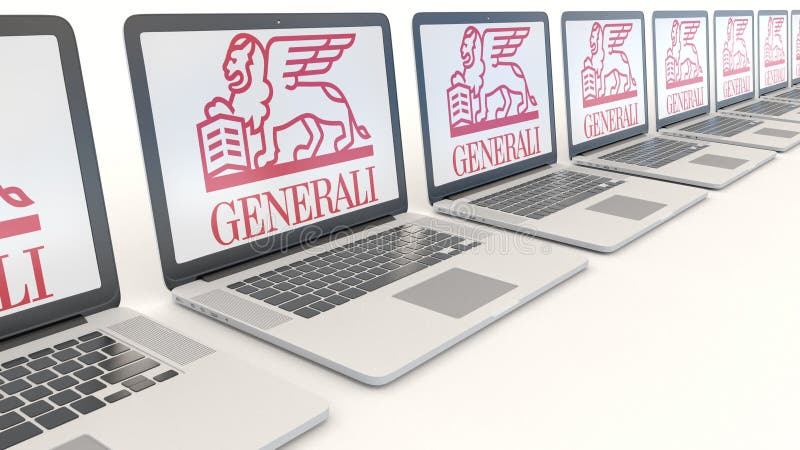 Generali Group Logo on the Screen in a Meeting Room. Editorial 3D ...